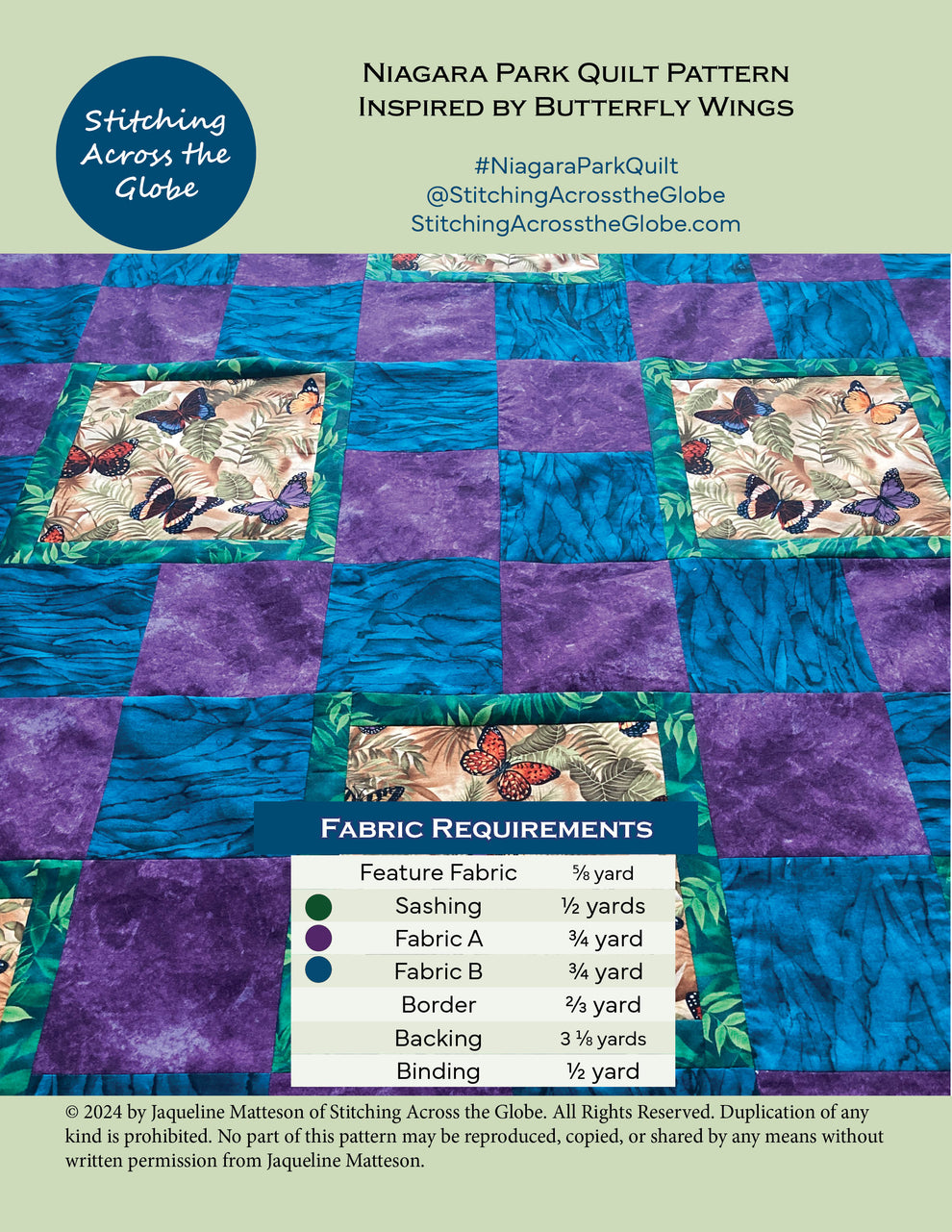 Niagara Park Quilt Pattern - PDF – Stitching Across the Globe